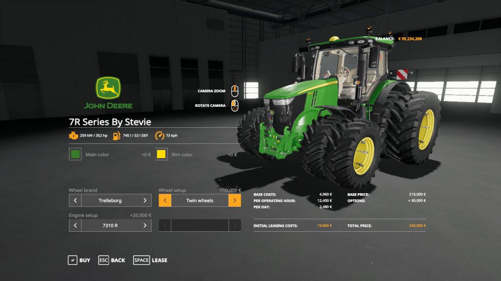 John Deere 7R Series by Stevie - FS19 mod - FS19.net