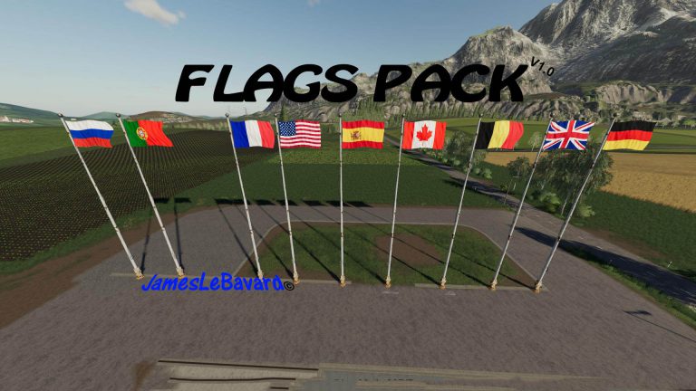 Flags Pack v 1.0 - FS19 mod - FS19.net